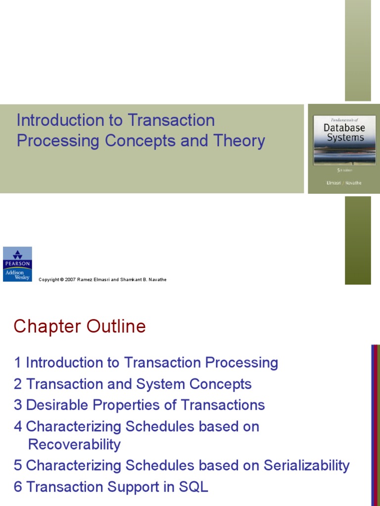 Introduction To Transaction Processing Concepts and Theory | PDF ...