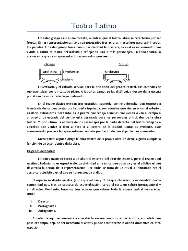 Teatro Latino Apuntes | PDF | Teatro
