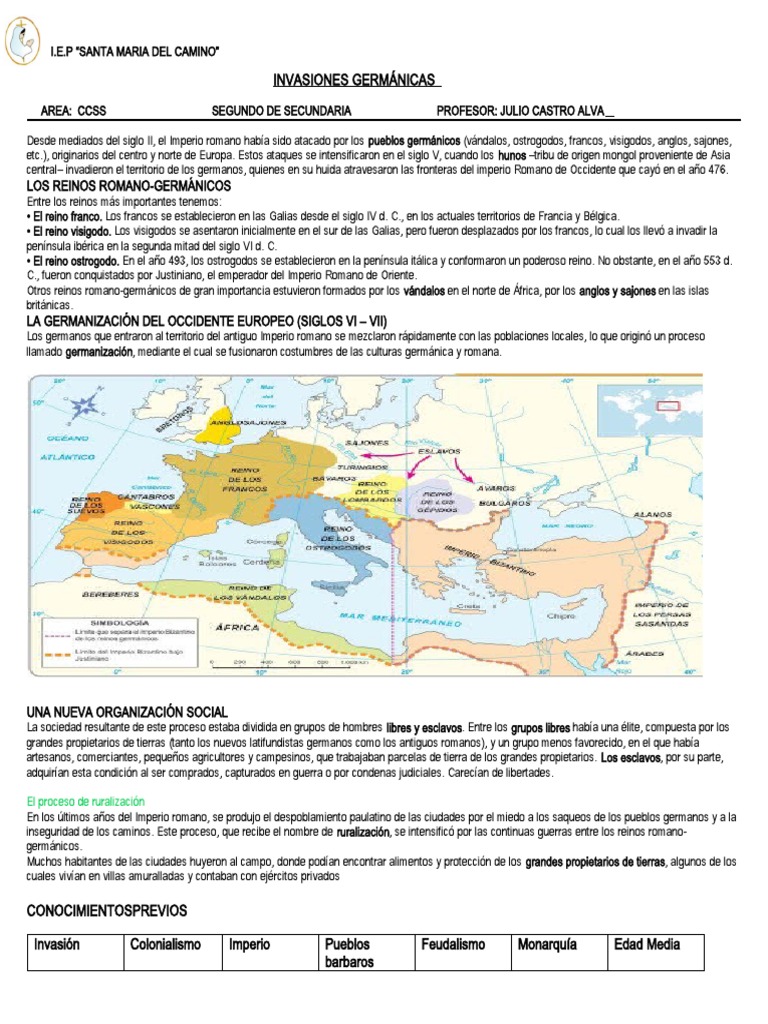 Invasiones Germanicas Estudiante 2023 | PDF | Pueblos germánicos | Francos
