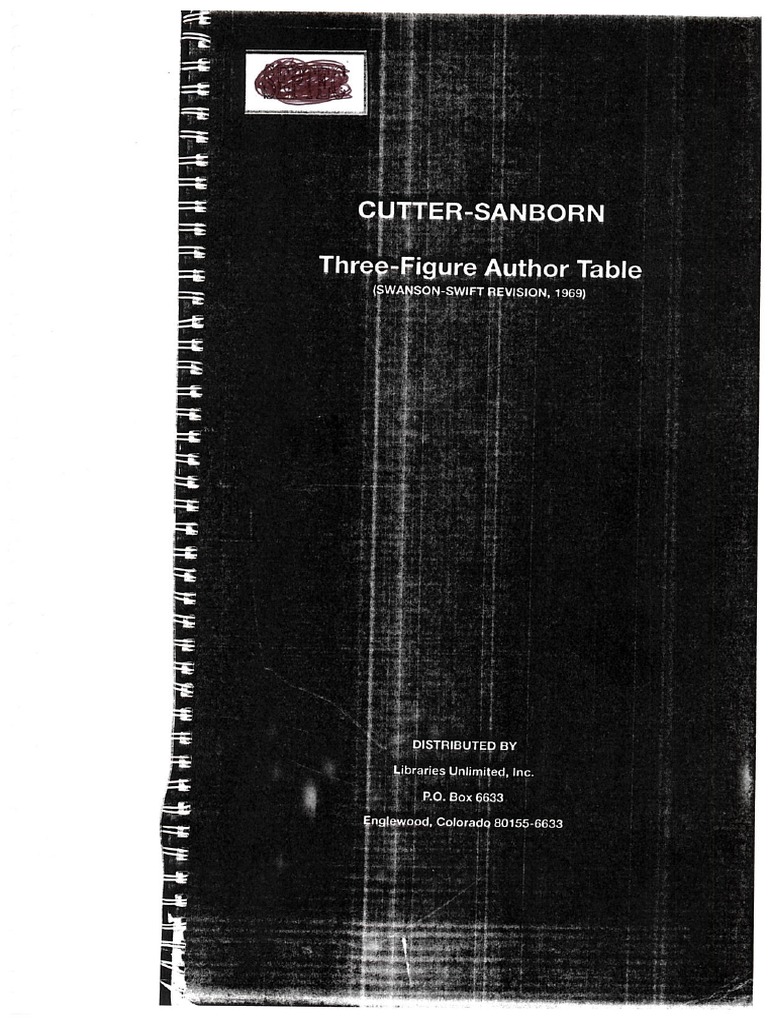 Tabela de CUTTER 1969 | PDF