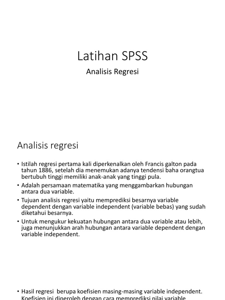 Latihan SPSS Regresi | PDF | Teknologi & Rekayasa