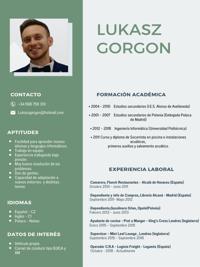 Curriculum Vitae Lukasz Gorgon | PDF