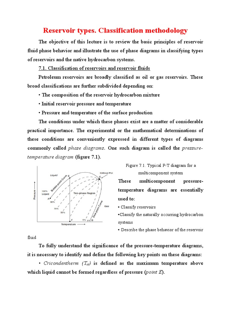 Reservoir Types. Classification Methodology | PDF | Phase (Matter ...