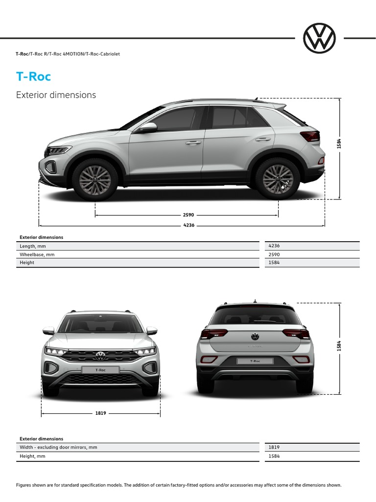 Exterior and Interior Dimensional Specifications for the Volkswagen T ...