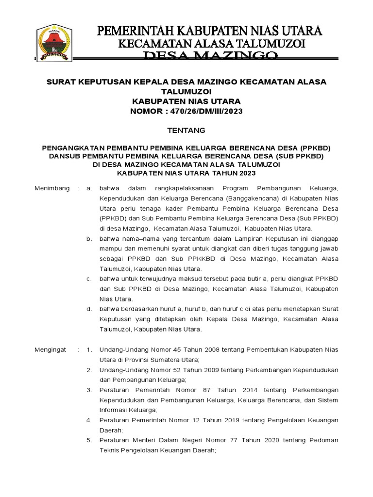 Surat PPKBD Dan Sub PPKBD | PDF