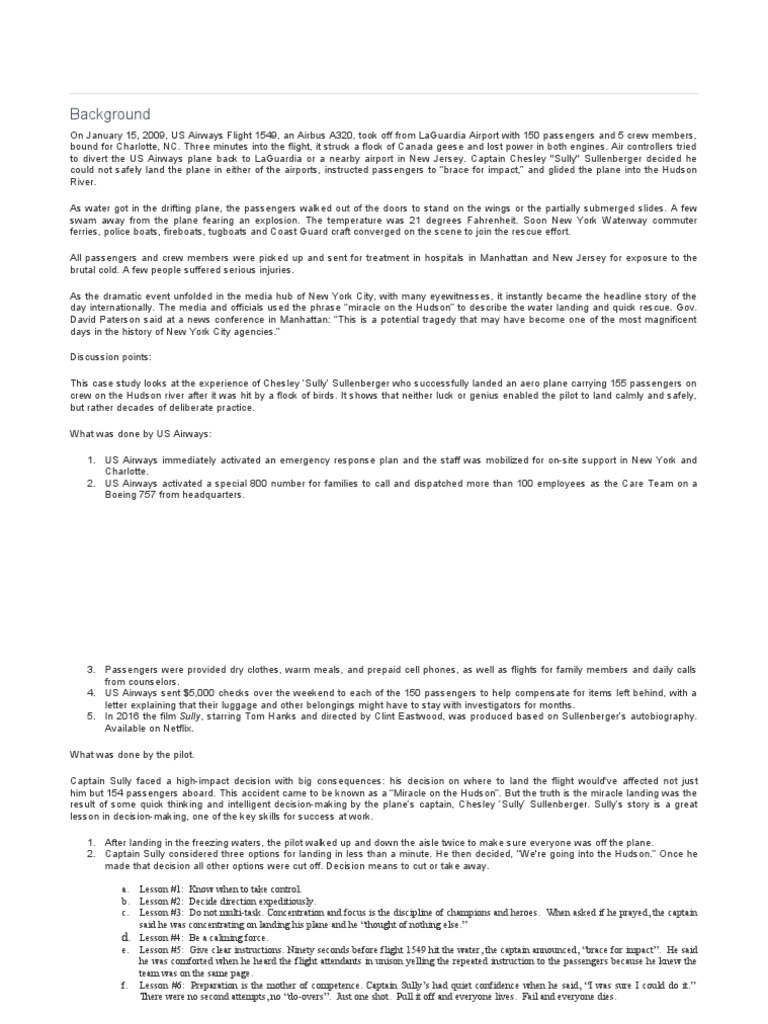 Sully - Case Decision Making | PDF | Travel | Young Adult