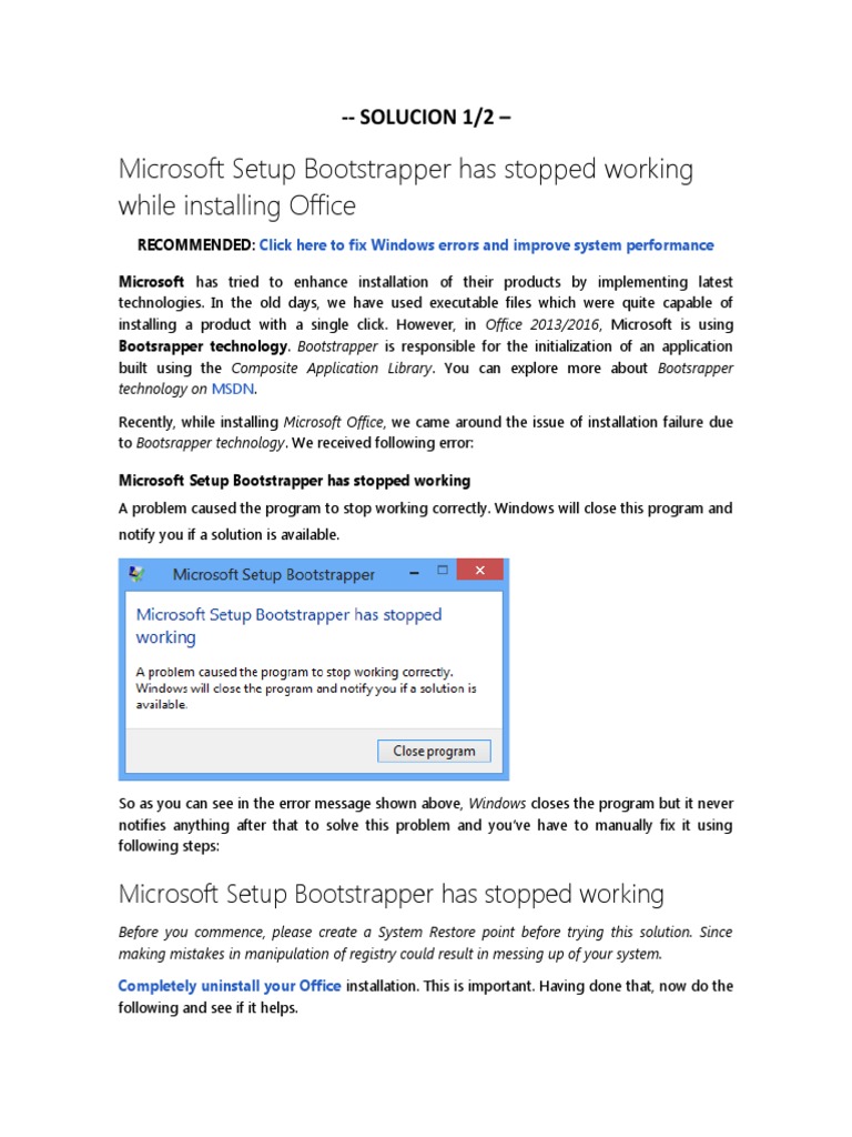 Solucion Bootstrapper | PDF | Windows Registry | Microsoft Windows