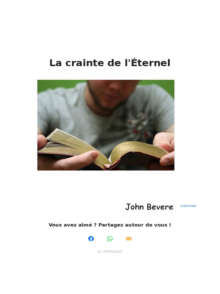 La Crainte de l'Éternel par John Bevere | PDF