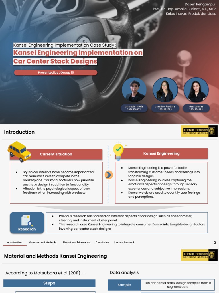 Assignment 5 - Group 10 - Kansei Engineering Implementation Case Study | PDF