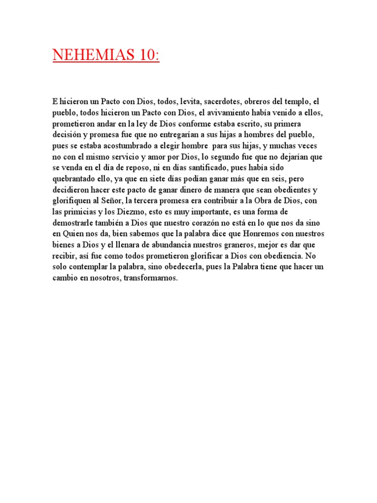 Nehemias 10 | PDF