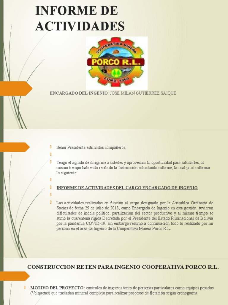 Informe de Actividades | PDF
