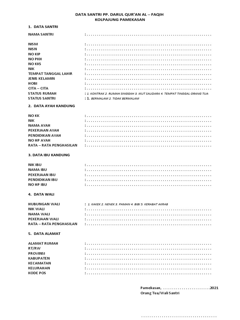 Data Santri | PDF | Griya & Taman