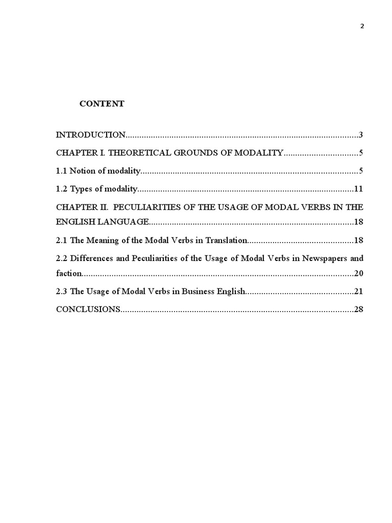 Ways and Means of Expressing Modality in | PDF | Modal Logic | Verb