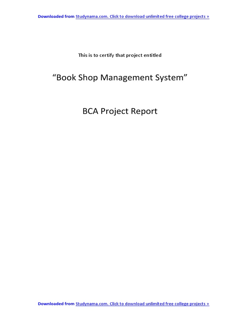 BCA Project - Visual Basic (VB) Bookshop Management System - PDF Report With Source Code Free ...