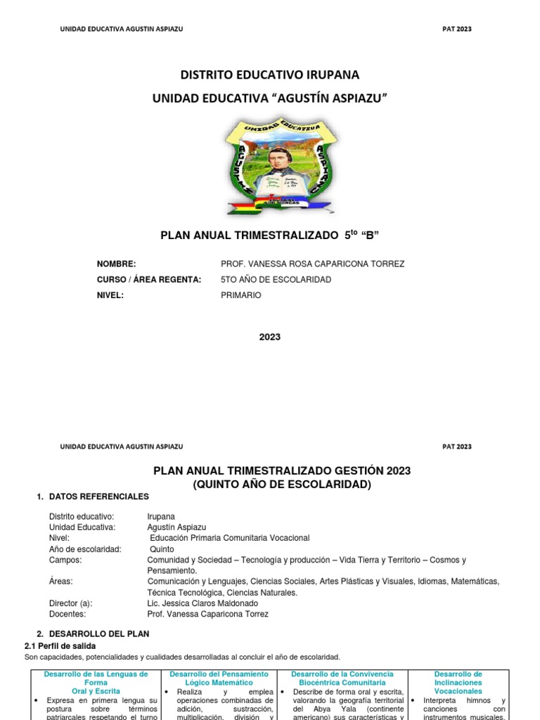 Pat 5to Primaria | PDF | División (Matemáticas) | Bolivia