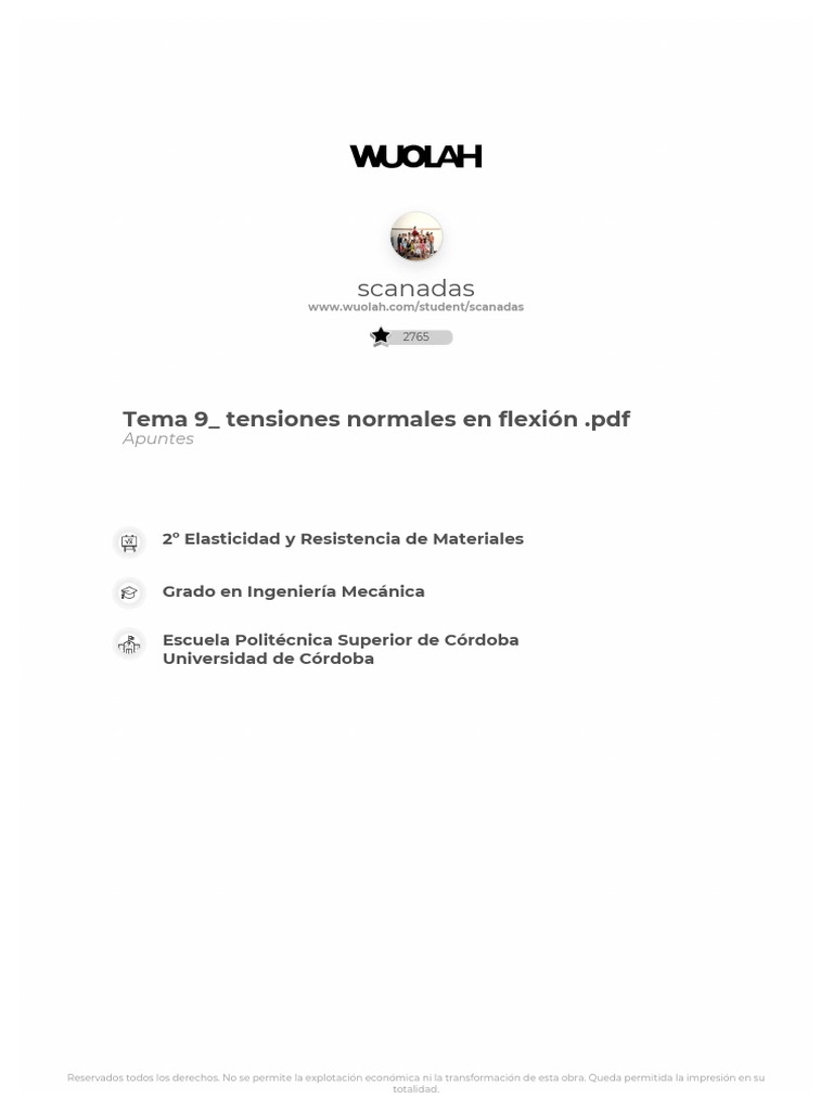Wuolah-Free-Tema 9 - Tensiones Normales en Flexi | PDF