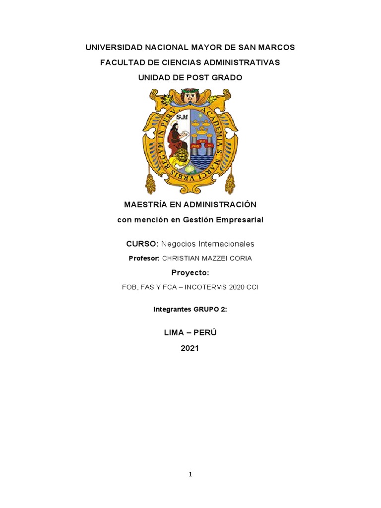 Comparativa de Incoterms 2020: FOB, FAS, FCA | PDF | Economias | Comercio