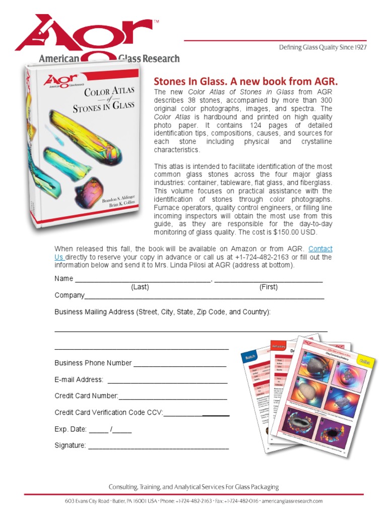 Stones in Glass. A New Book From AGR.: Color Atlas Is Hardbound and ...