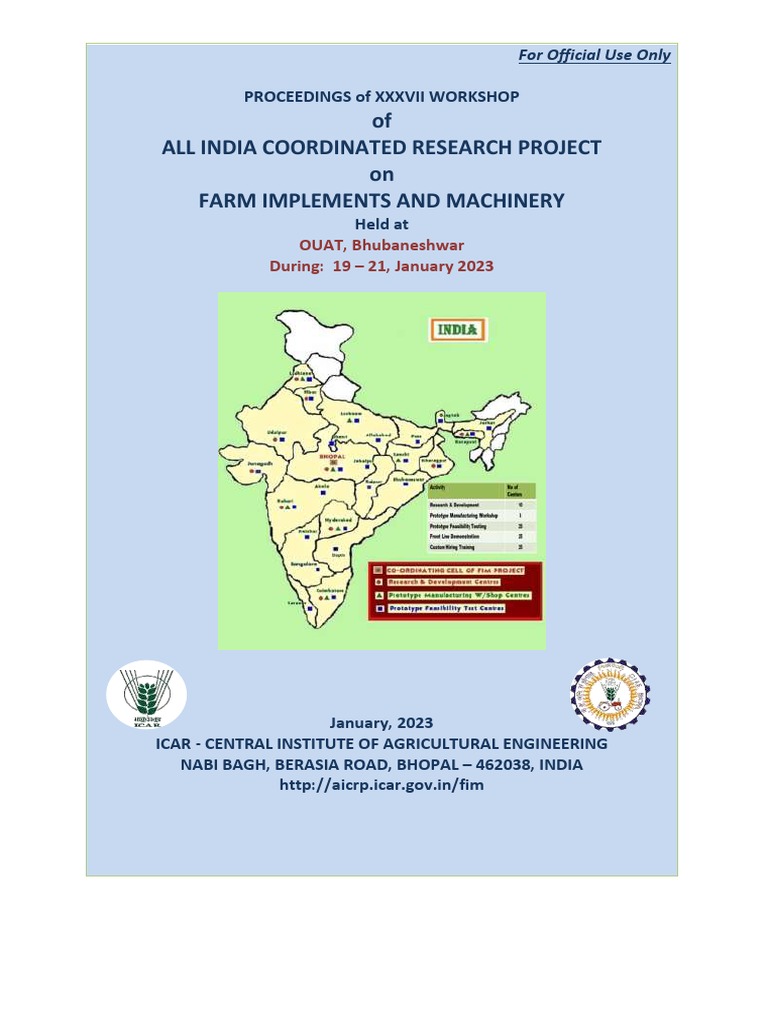 Of All India Coordinated Research Project On Farm Implements and ...