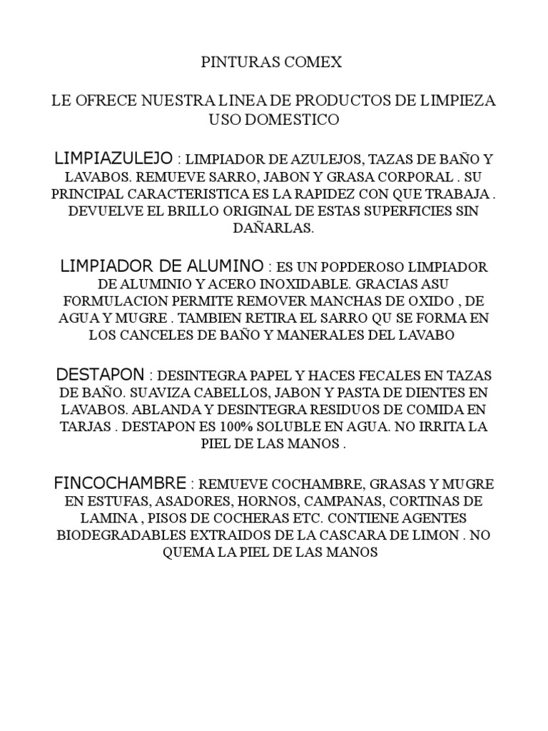 Pinturas Comex Offers a Line of Cleaning Products for Domestic Use ...