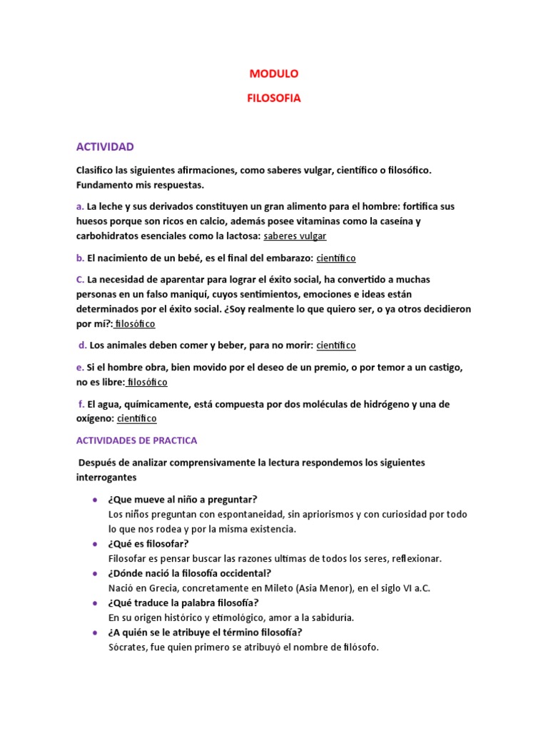 Modulo Filosofia | PDF | Platón | Aristóteles