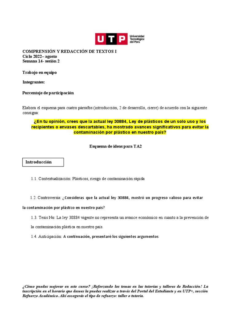 S14.s2-Esquema para PC2 | PDF