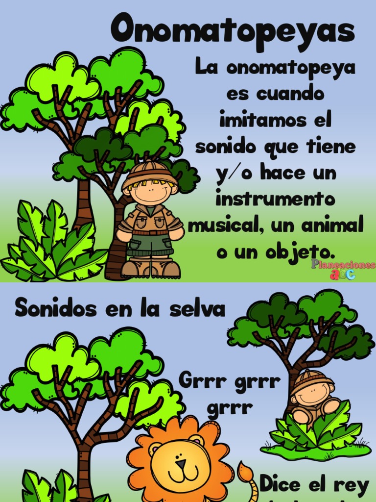 Onomatopeyas de animales en la selva | PDF