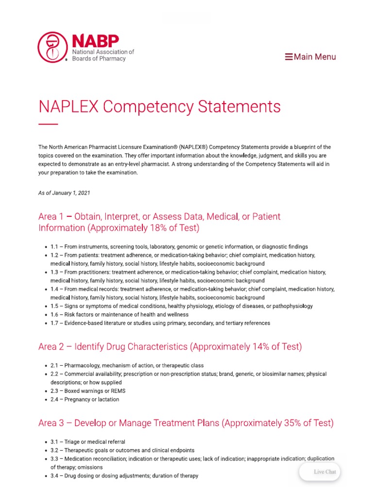 NAPLEX Competency Statements | PDF