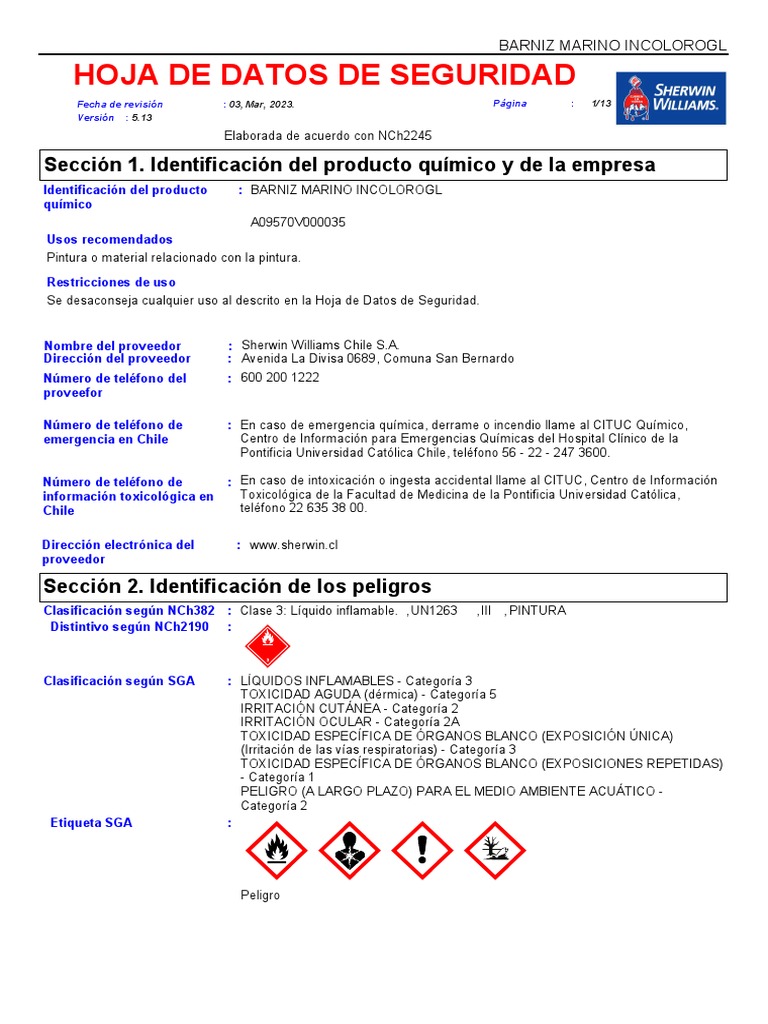 Barnis - Sherwin Williams | PDF | Residuos | Agua