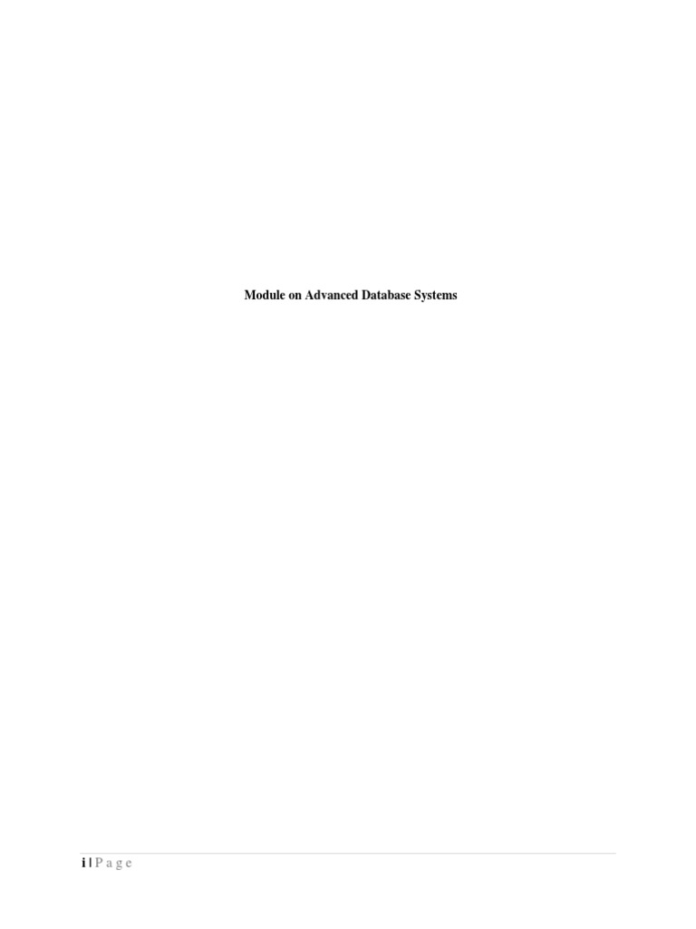 Advanced Databse Module | PDF | Database Transaction | Relational Database