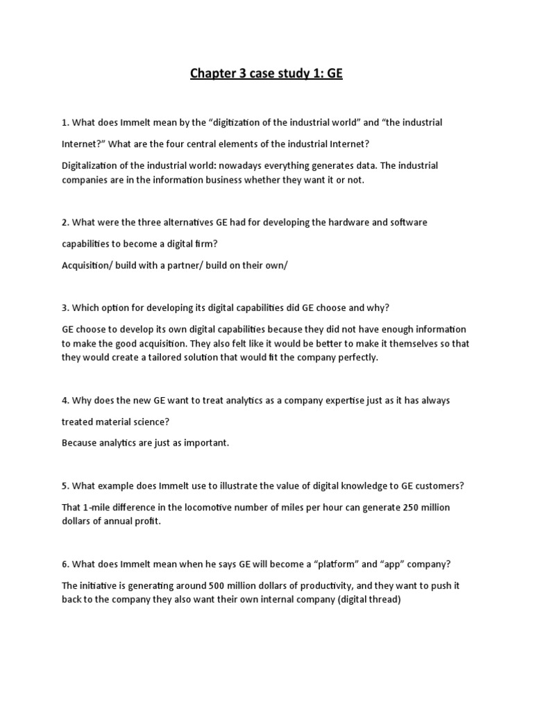 GE case study explores digital transformation | PDF