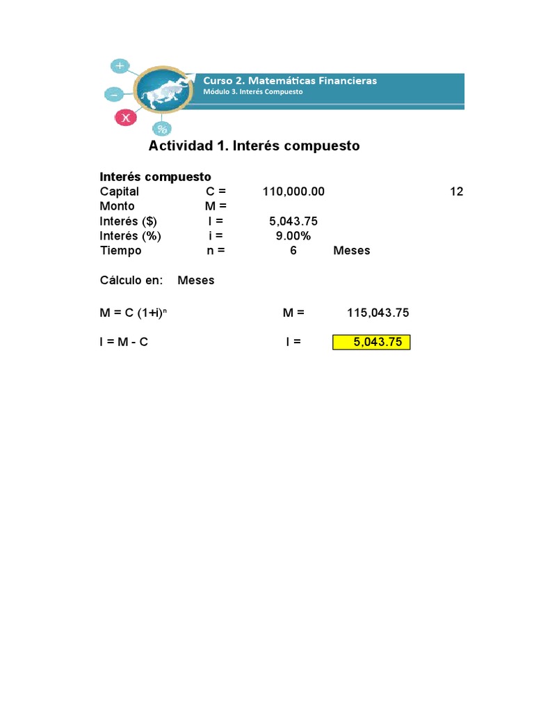 Cálculo de Interés Compuesto en Finanzas | PDF | Finanzas y dinero