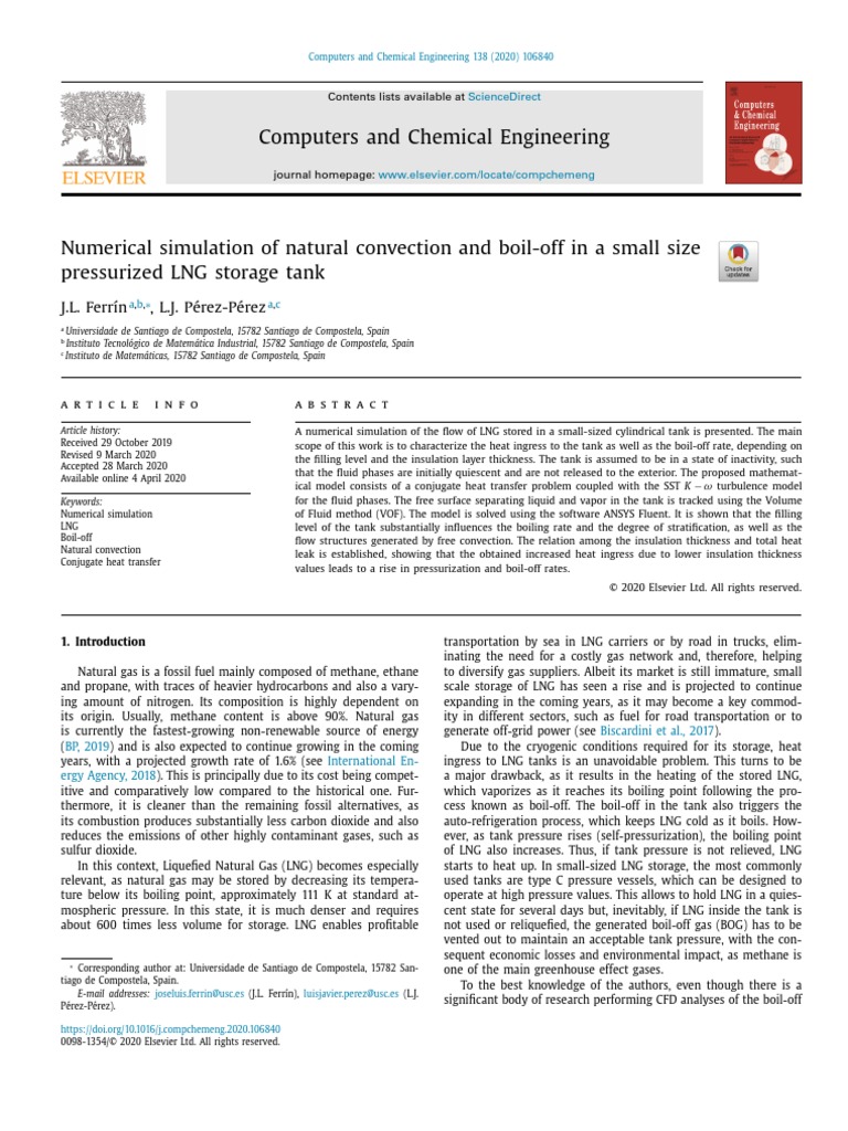 Numerical Simulation Of Natural Convection And Boil Off In A Small Size