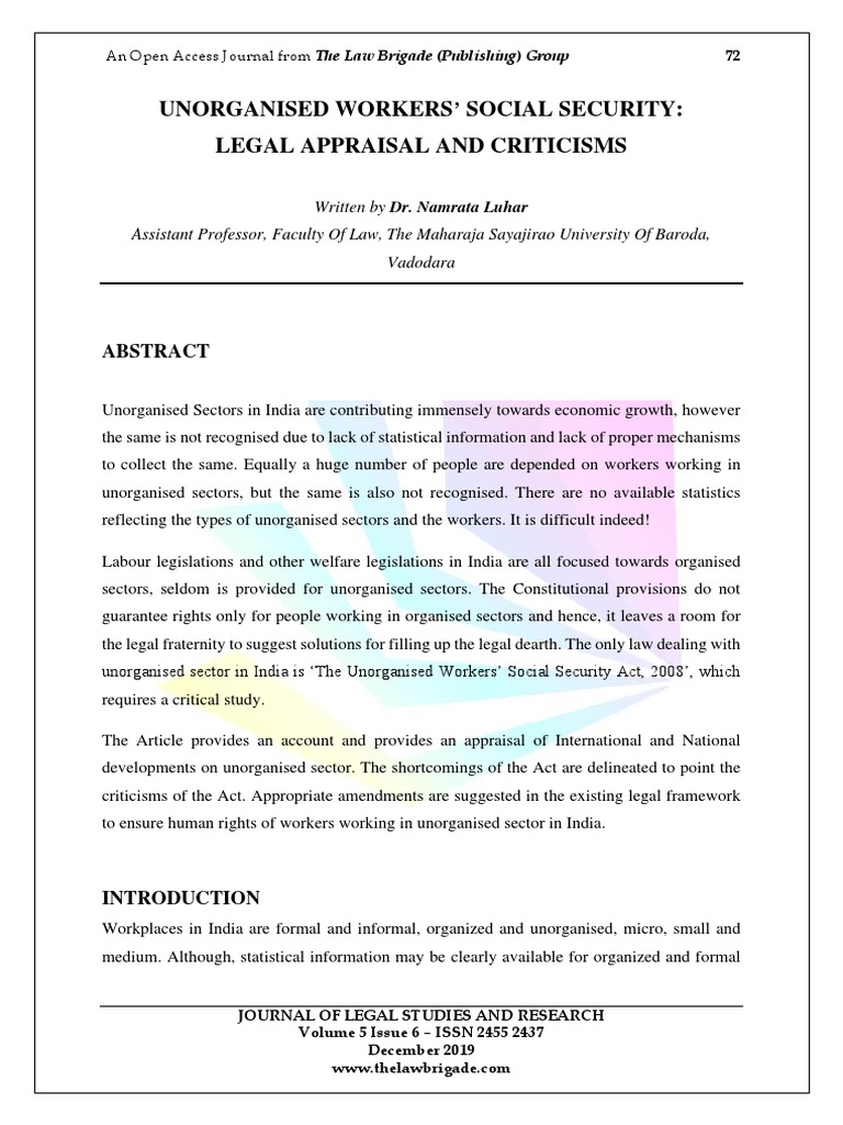 Unorganised vs Organised Sector in India | PDF