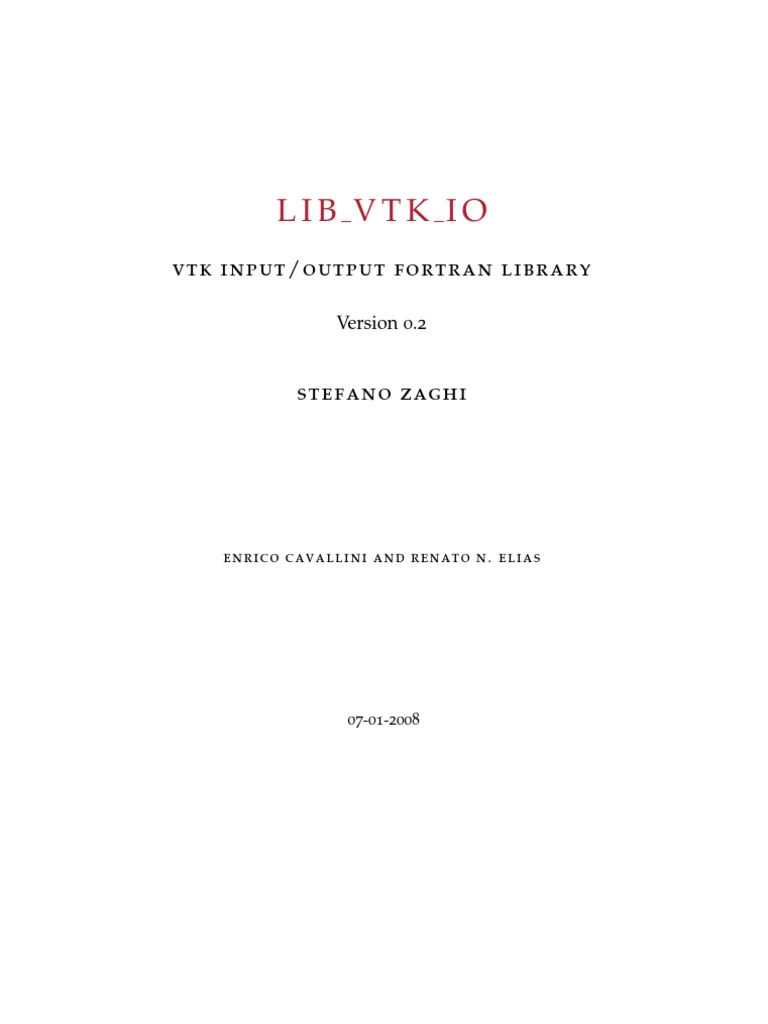 Lib Vtk Io Guide Pdf Library Computing Parameter Computer Programming