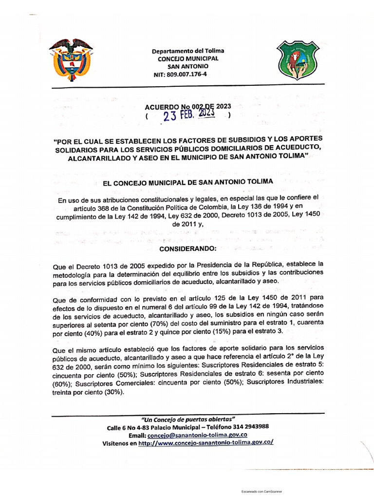 Acuerdo #002 de 2023 | PDF