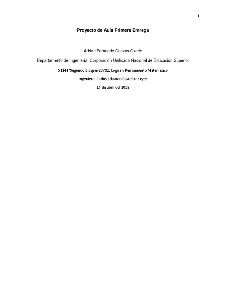 Actividad ACA 1 | Descargar gratis PDF | Proposición | Lógica