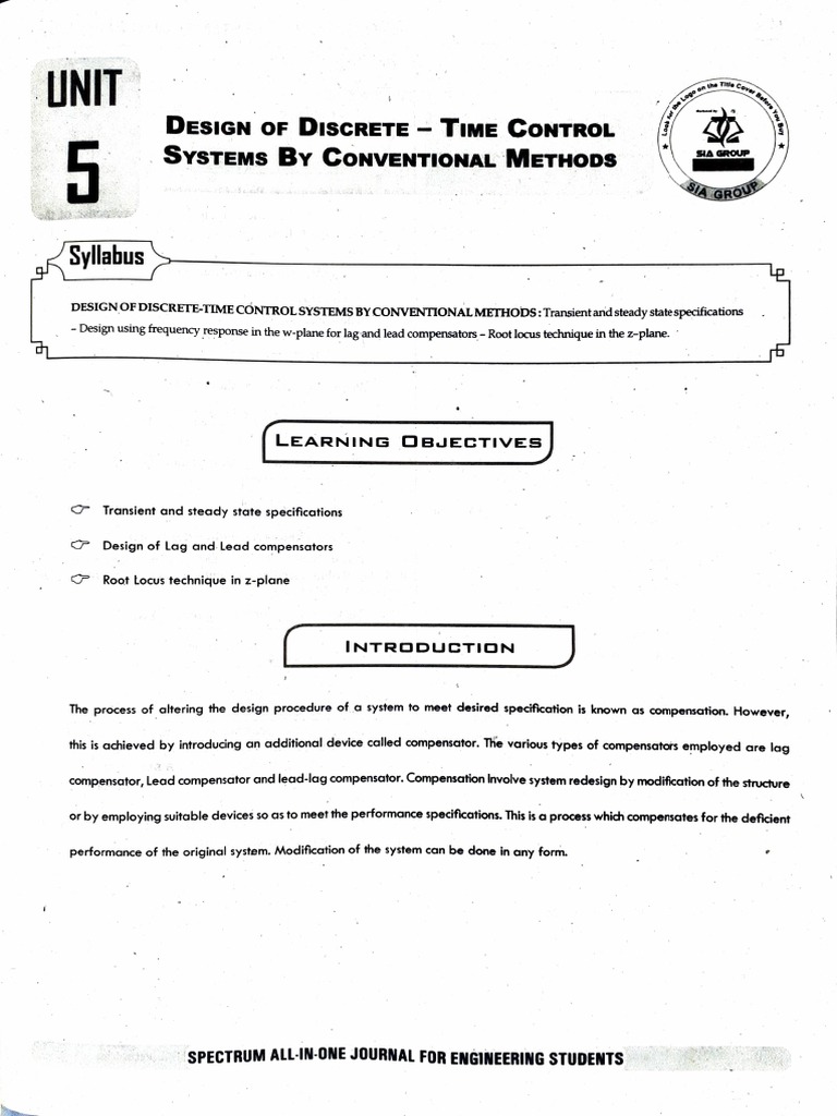 UNI T: Syllabus | PDF | Damping | Control Theory