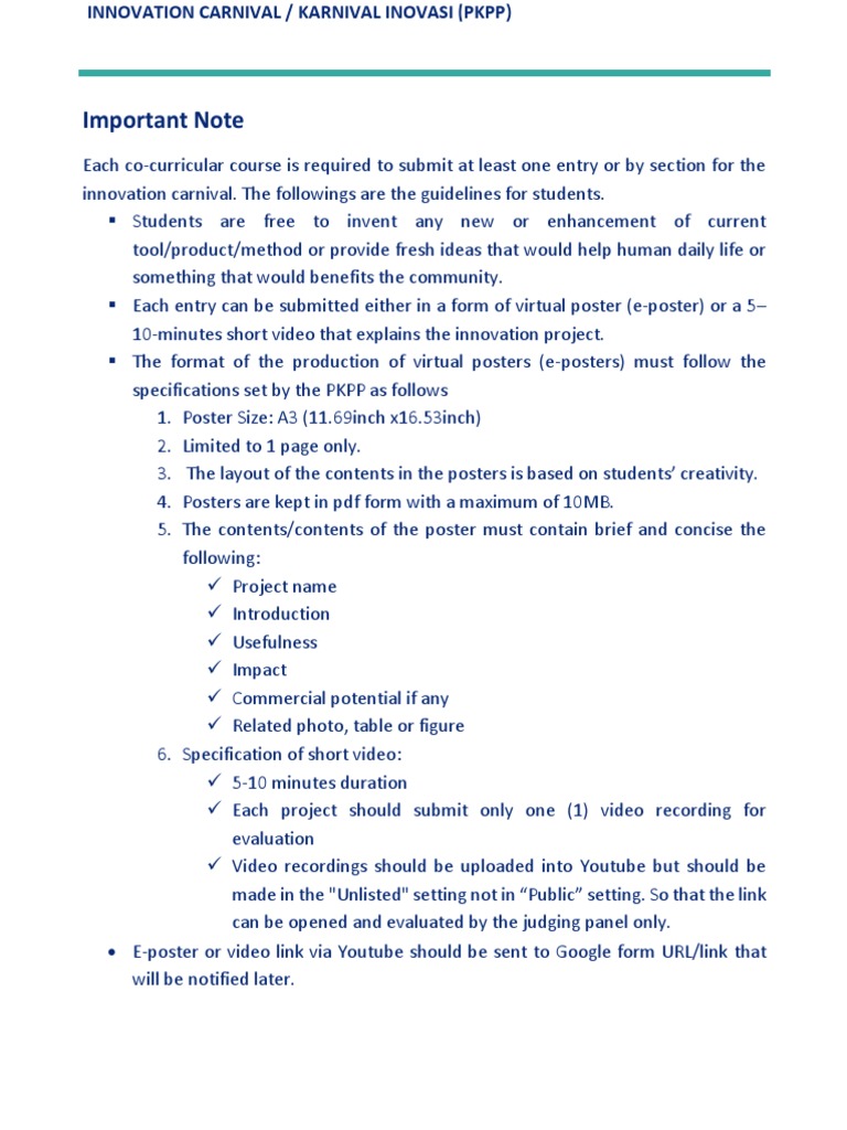 PKPP Karnival Submission Guideline | PDF | Communication