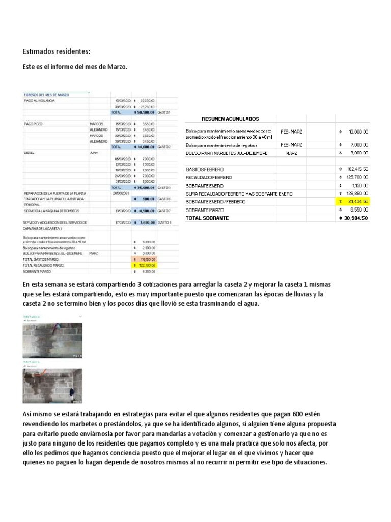Informe Control Marzof 23 | PDF | Derecho