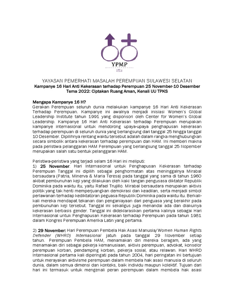 Kampanye 16 H KTP - YPMP Sulsel - 2022 | PDF | Ilmu Sosial