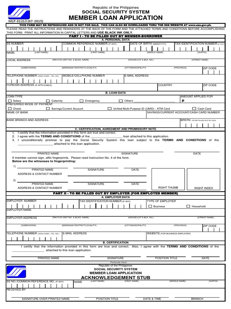 SSS Loan Application Form Guide | PDF | Identity Document | Loans