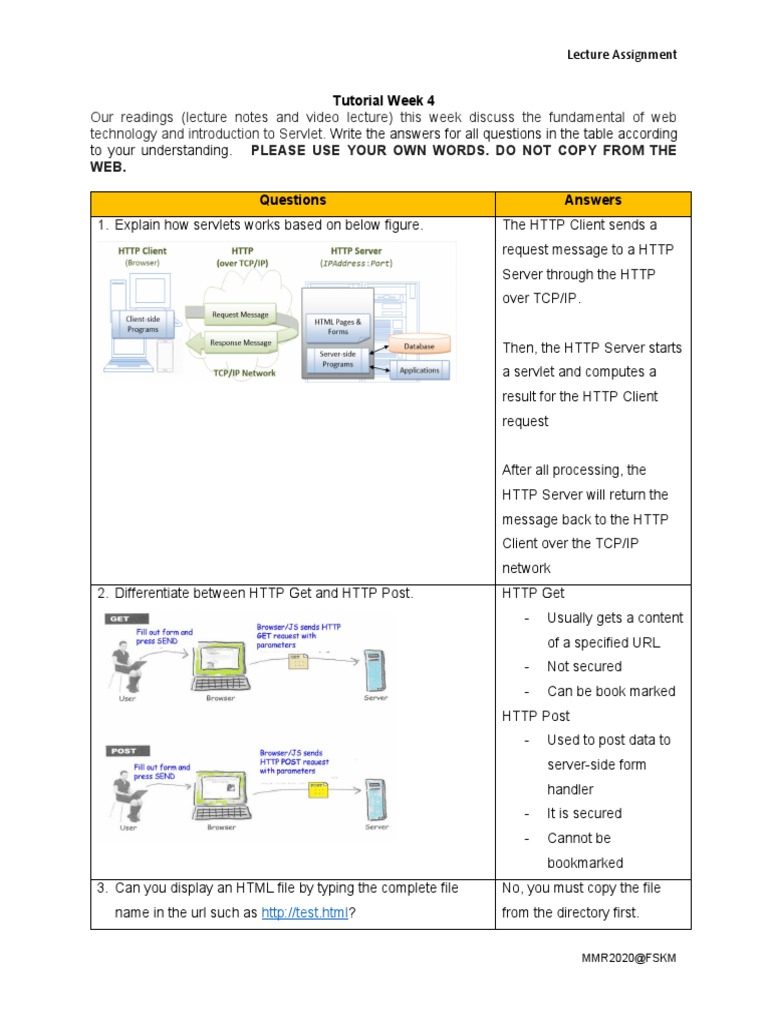 Tutorial Week 4 | PDF | Hypertext Transfer Protocol | Networking