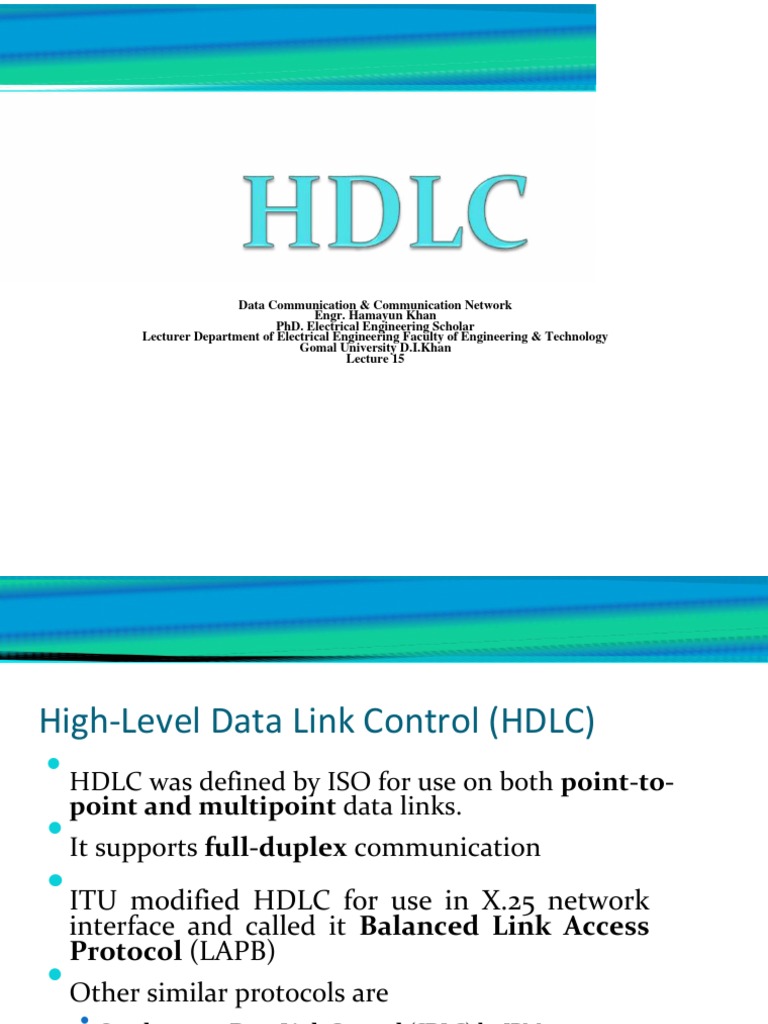 Lecture 15 Data Communication & Computer Network, HDLC | PDF | Osi Protocols | Internet Standards