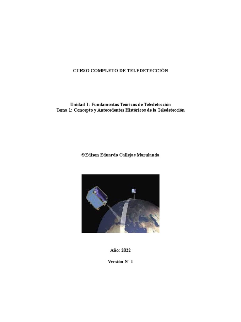 Tema 1 - Concepto y Antecedentes Históricos de La Teledetección | PDF ...