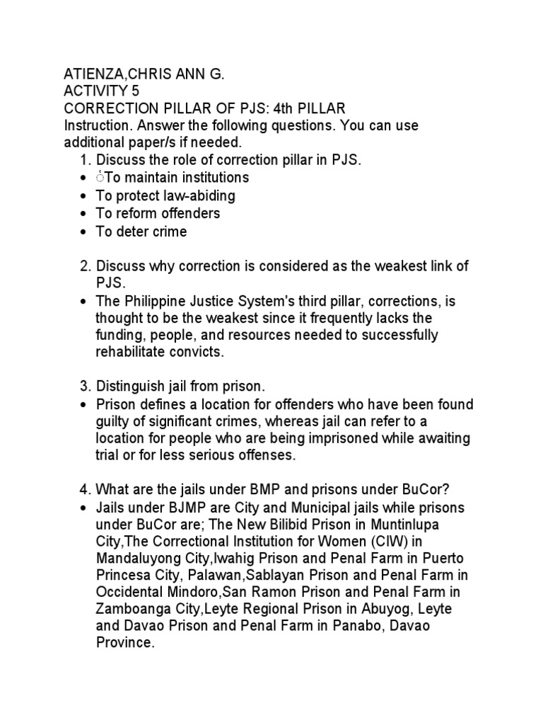CLJ Activity | PDF | Prison | Rehabilitation (Penology)