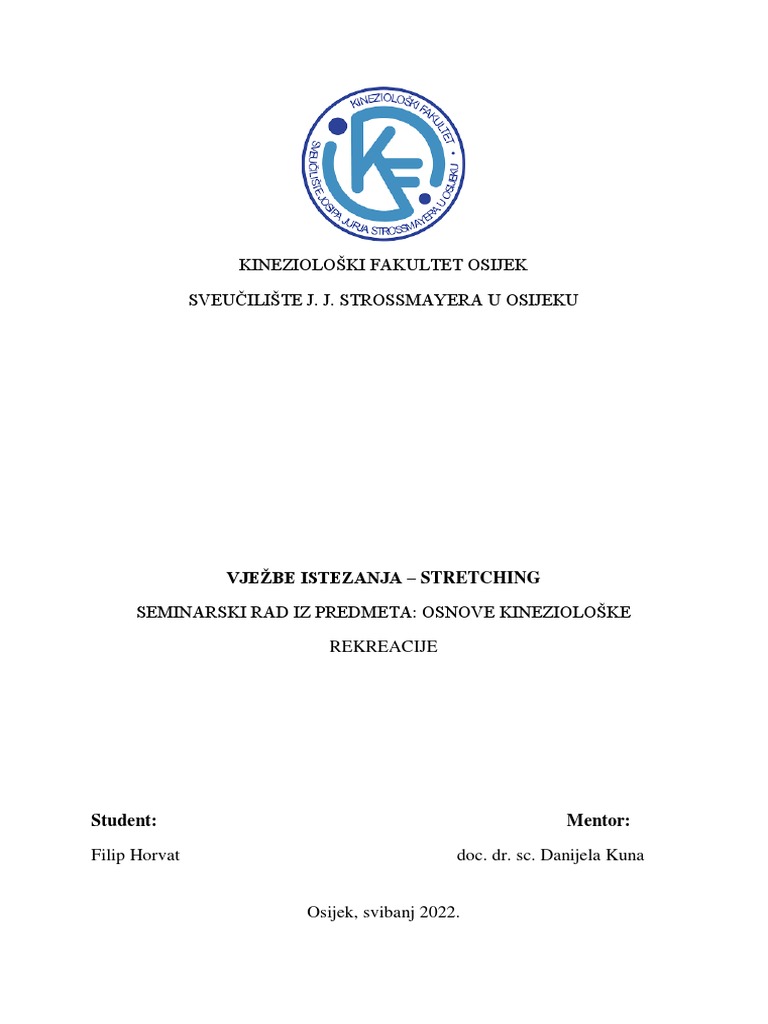 Filip Horvat - Vježbe Istezanja Seminar | PDF