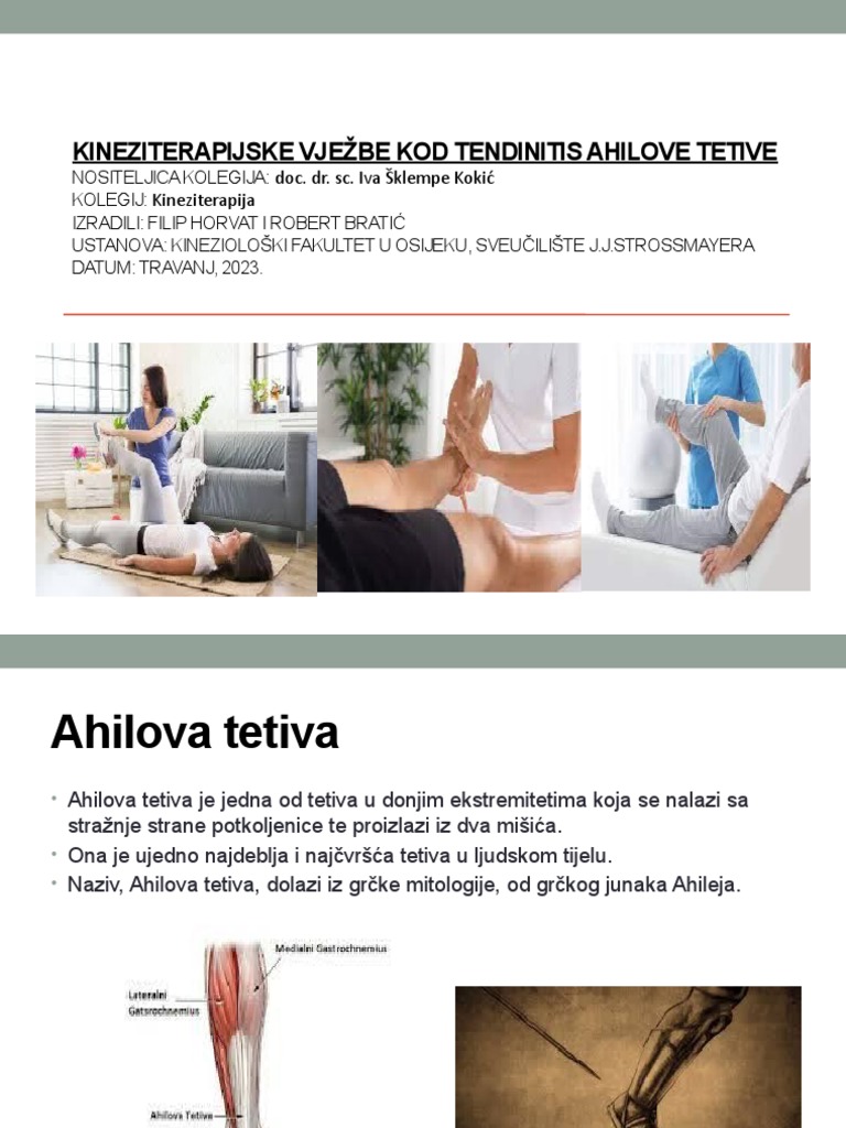 Kineziterapijske Vježbe Kod Tendinitisa Ahilove Tetive | PDF