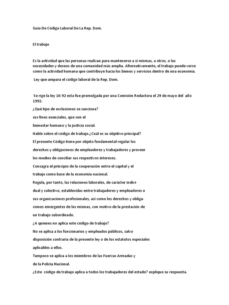 Guía de Código Laboral de La Rep | PDF | Salario | Derecho laboral