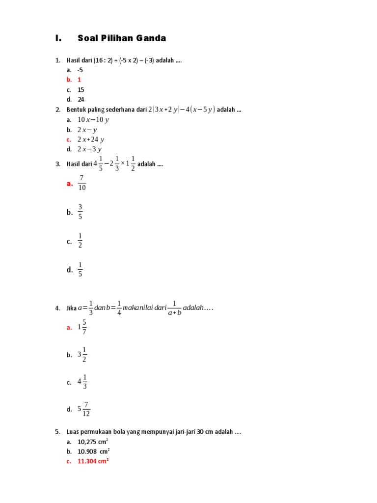 Soal US Matematika 2023 Revisi | PDF
